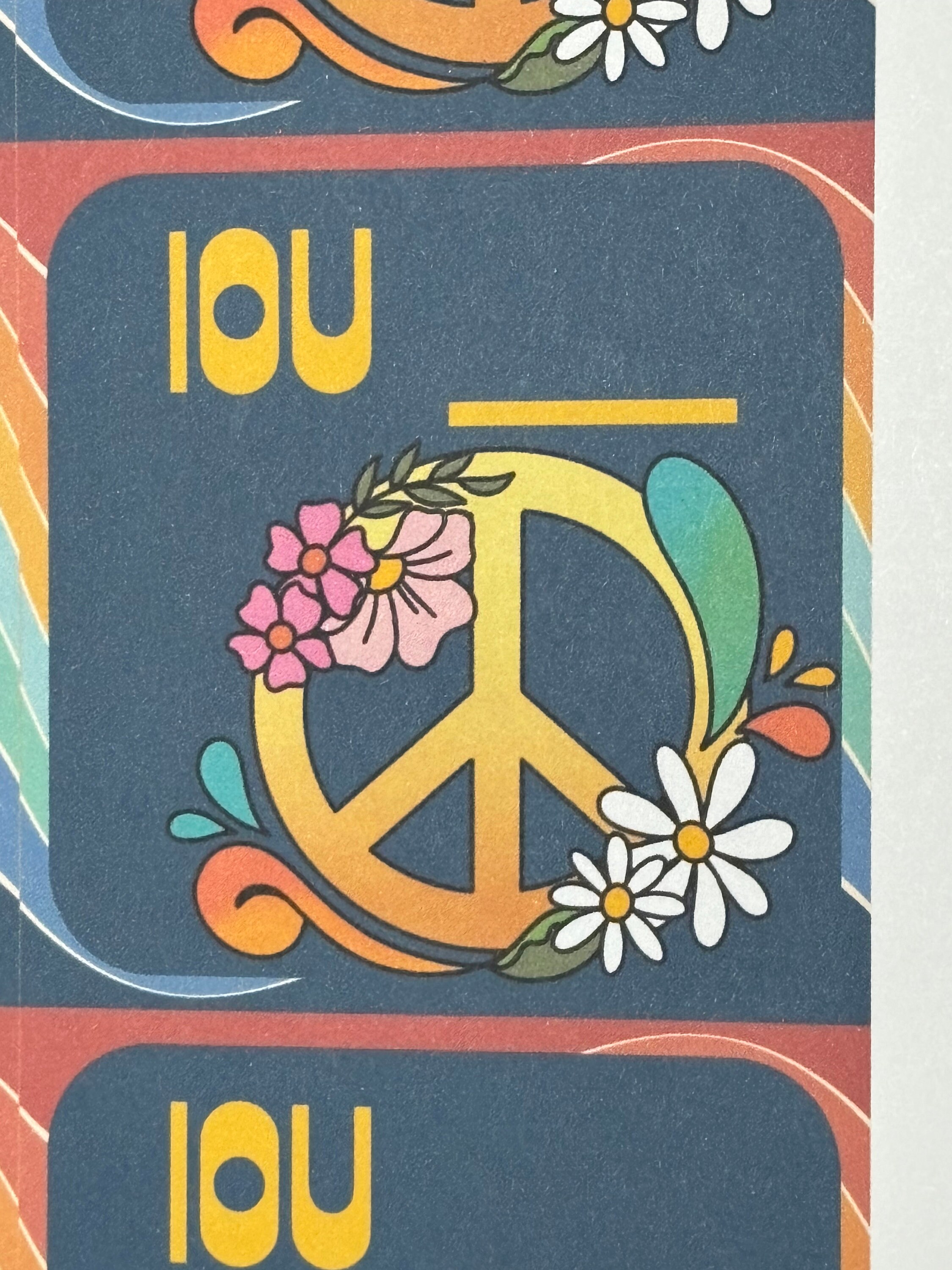 Groovy 70's IOU Peace Slip Printable Download Game & Saving Tracker ...