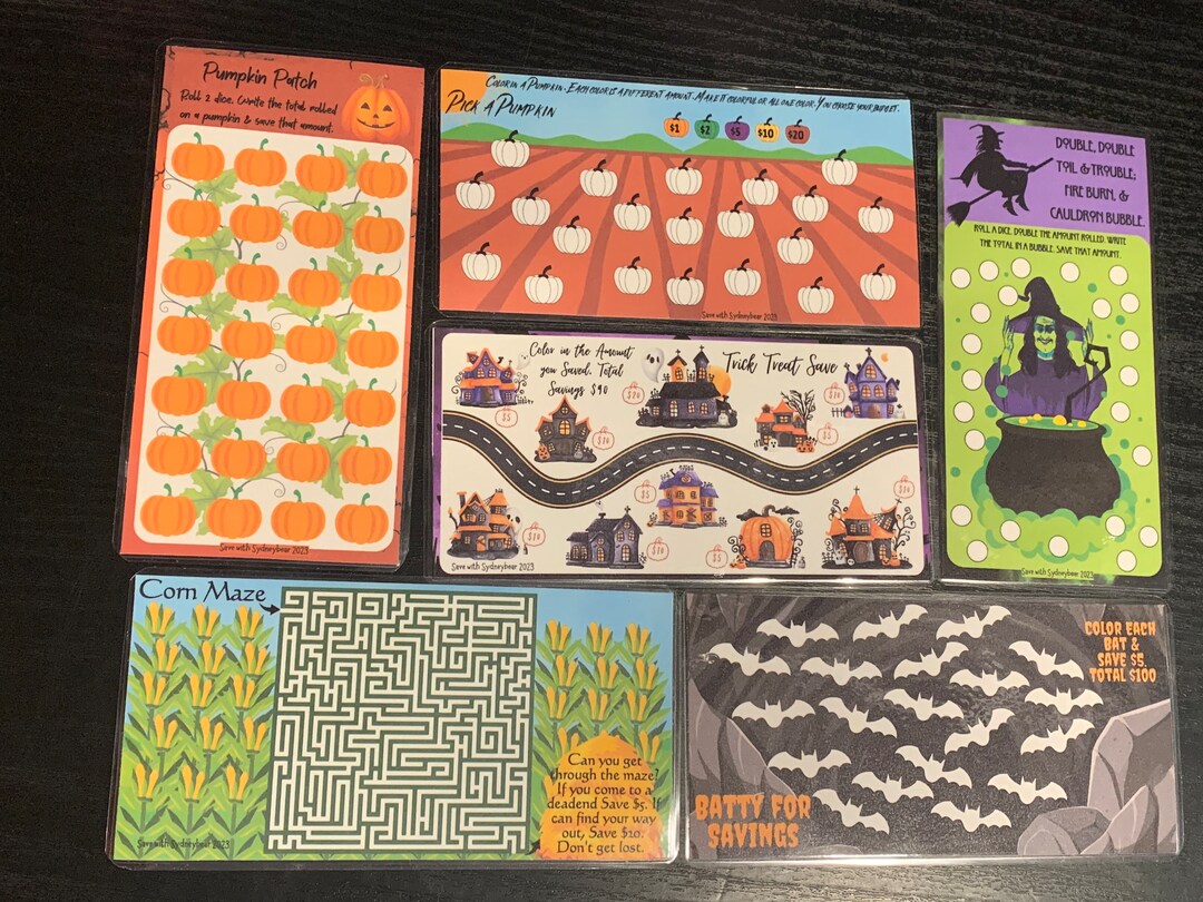 Mini Laminated HALLOWEEN Savings Challenge A6 Inserts Cash Stuffing ...