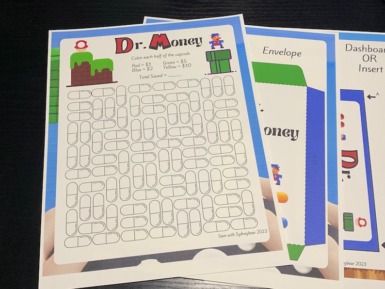 Dr. MONEY Doctor M Color Printable Download Game & Saving Tracker Cash ...
