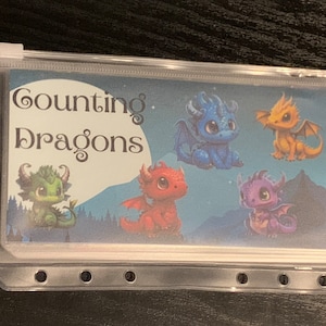 COUNTING DRAGONS Cards or A6 Mini Savings Challenge 468 Inserts Game ...