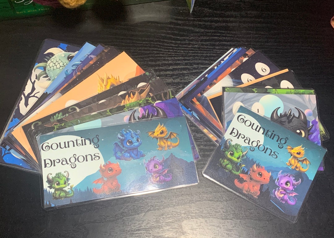 COUNTING DRAGONS Cards or A6 Mini Savings Challenge 468 Inserts Game ...