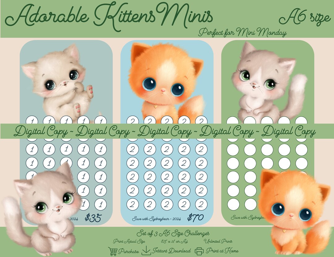 Adorable Kittens Mini Challenges Printable Download Game & Saving ...