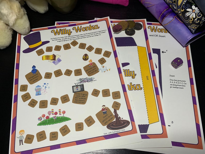 Willy Wonka Board Game Savings Challenge Printable Download - Etsy
