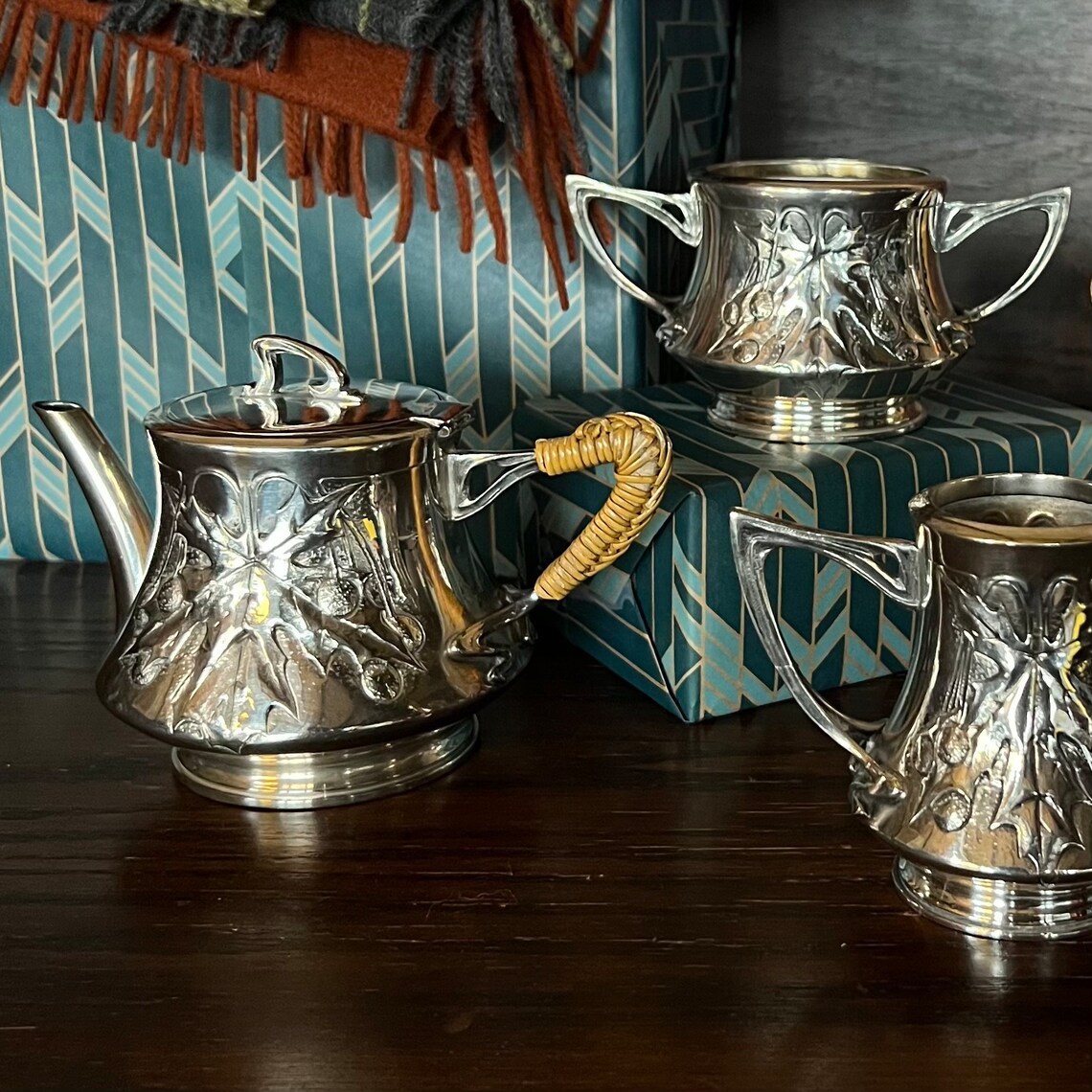 Art Nouveau Silver Plate Tea Service Jugenstil 4pc Set - Etsy