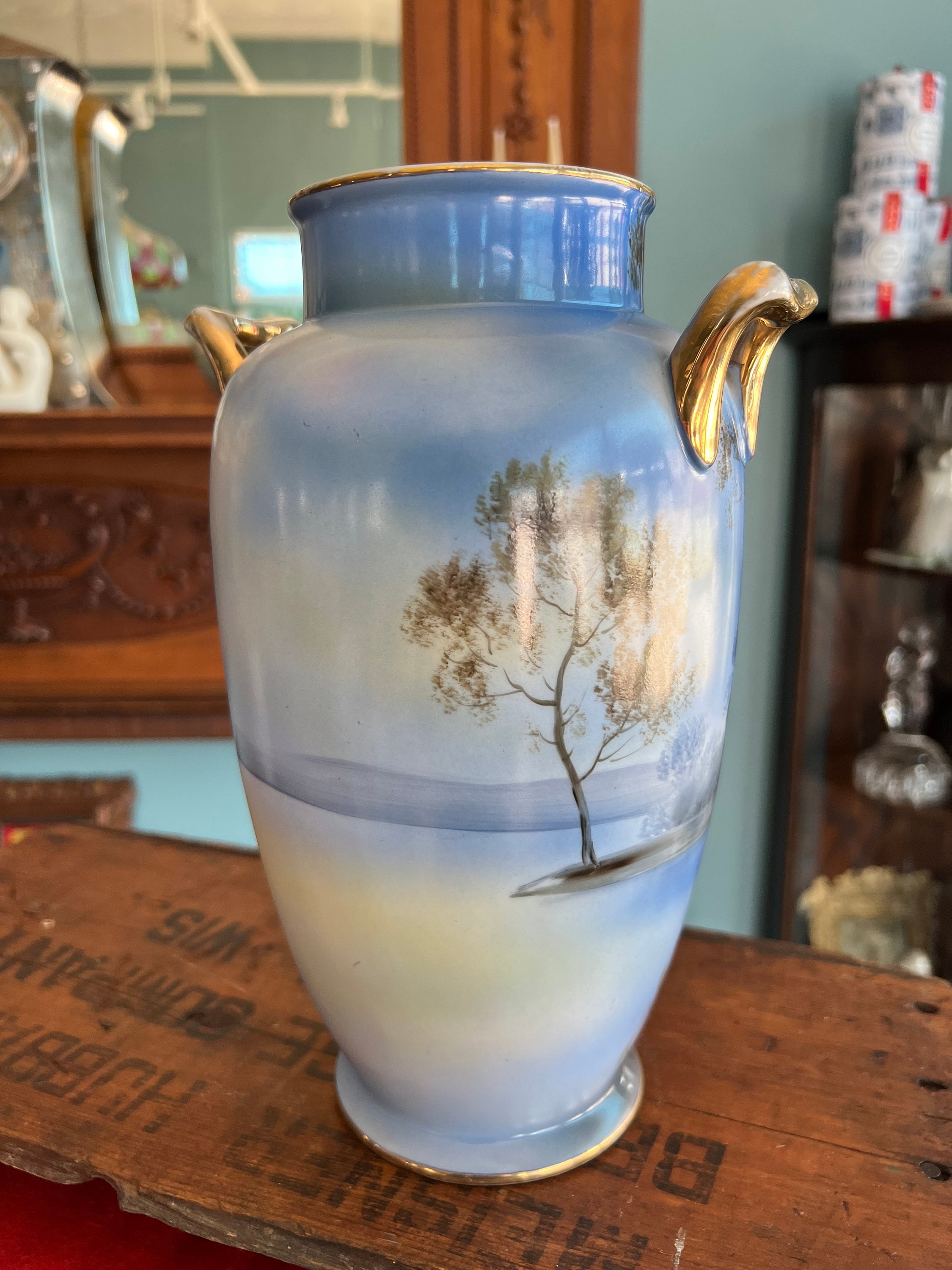 Antique Morimura Brothers Noritake Hand Painted Handled Vase C. 1920 - Etsy