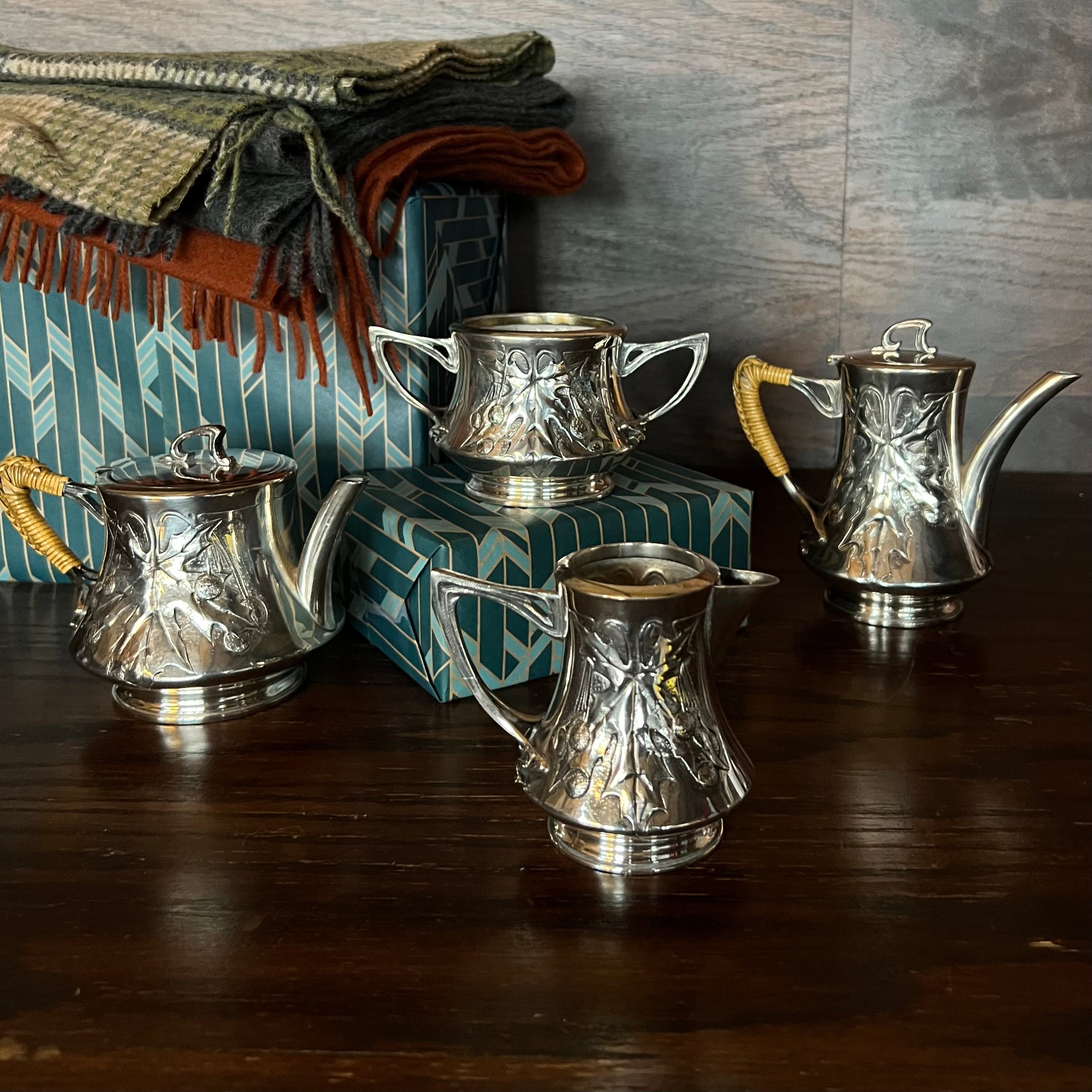 Art Nouveau Silver Plate Tea Service Jugenstil 4pc Set - Etsy