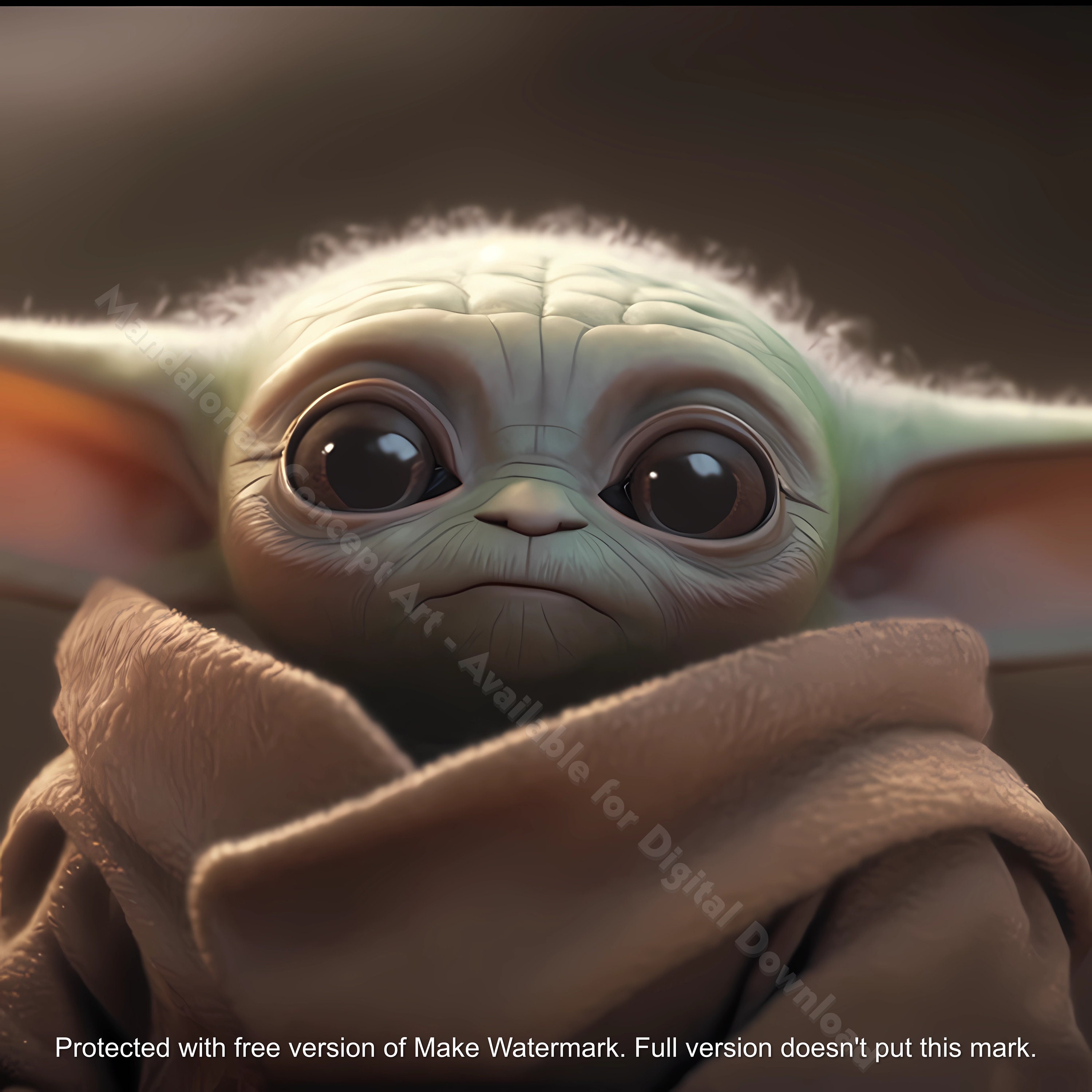 Baby Yoda Grogu Headshot From the Mandalorian Digital Download High ...