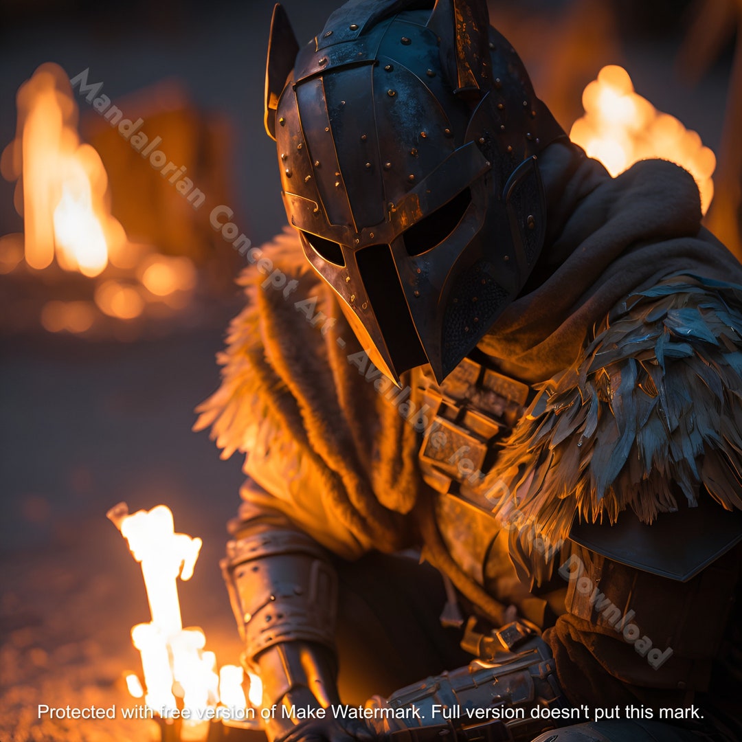 Mandalorian by the Forging Fire Art Print Digital Download, Star Wars ...