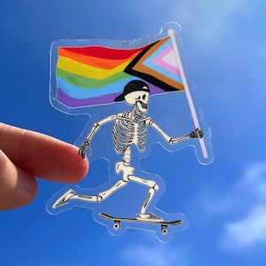 Skeleton Pride Flag LGBTQ Sticker - Etsy