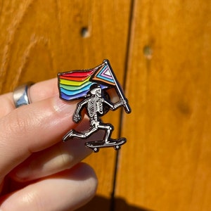 Skeleton Pride Flag LGBTQ+ Enamel Pin - Etsy
