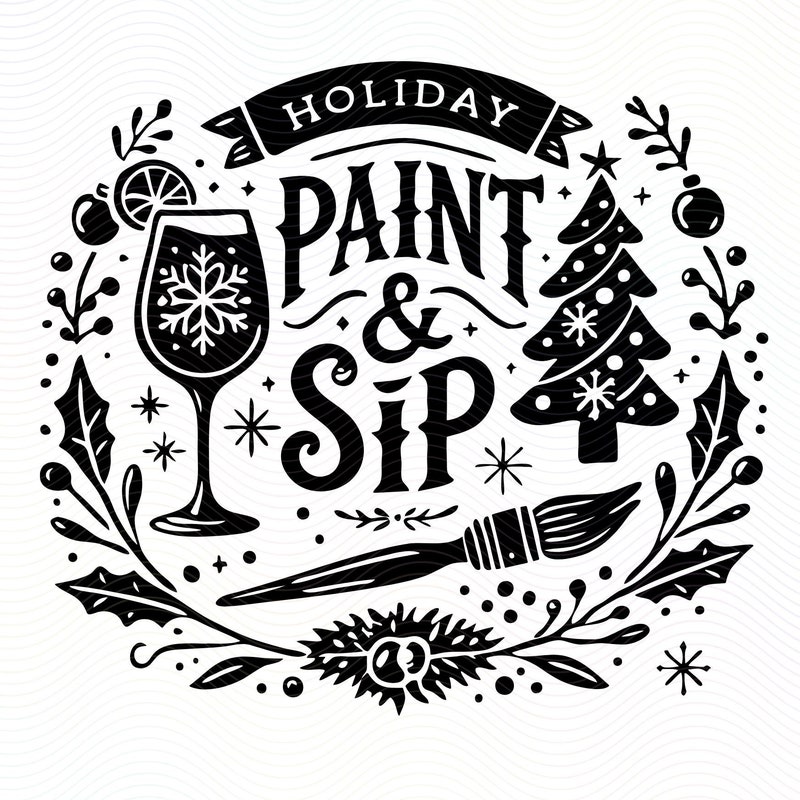 Sip and Paint Svg - Etsy