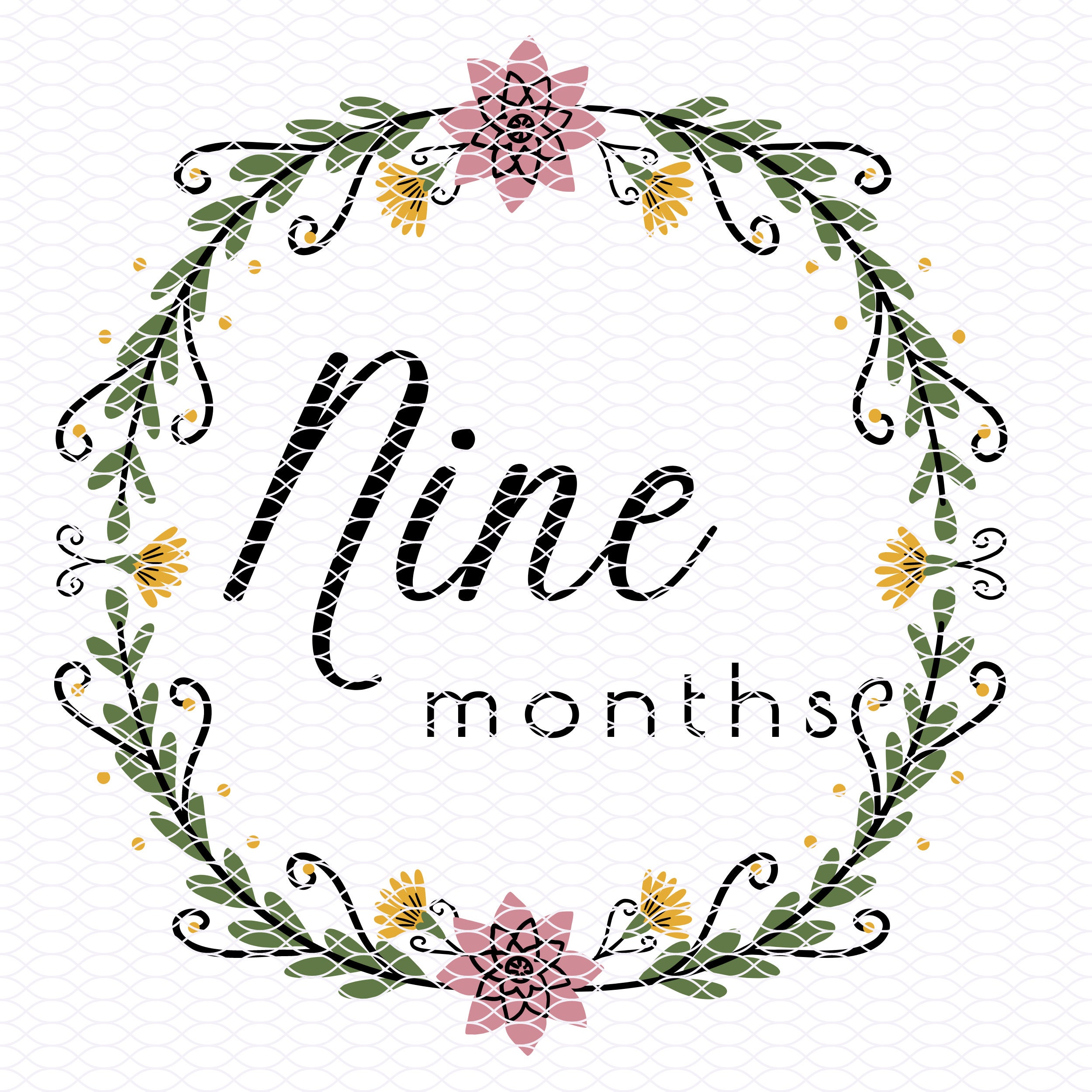 Baby Milestone Rounds SVG Png Pdf Baby Announcement Birth Stats Flower ...