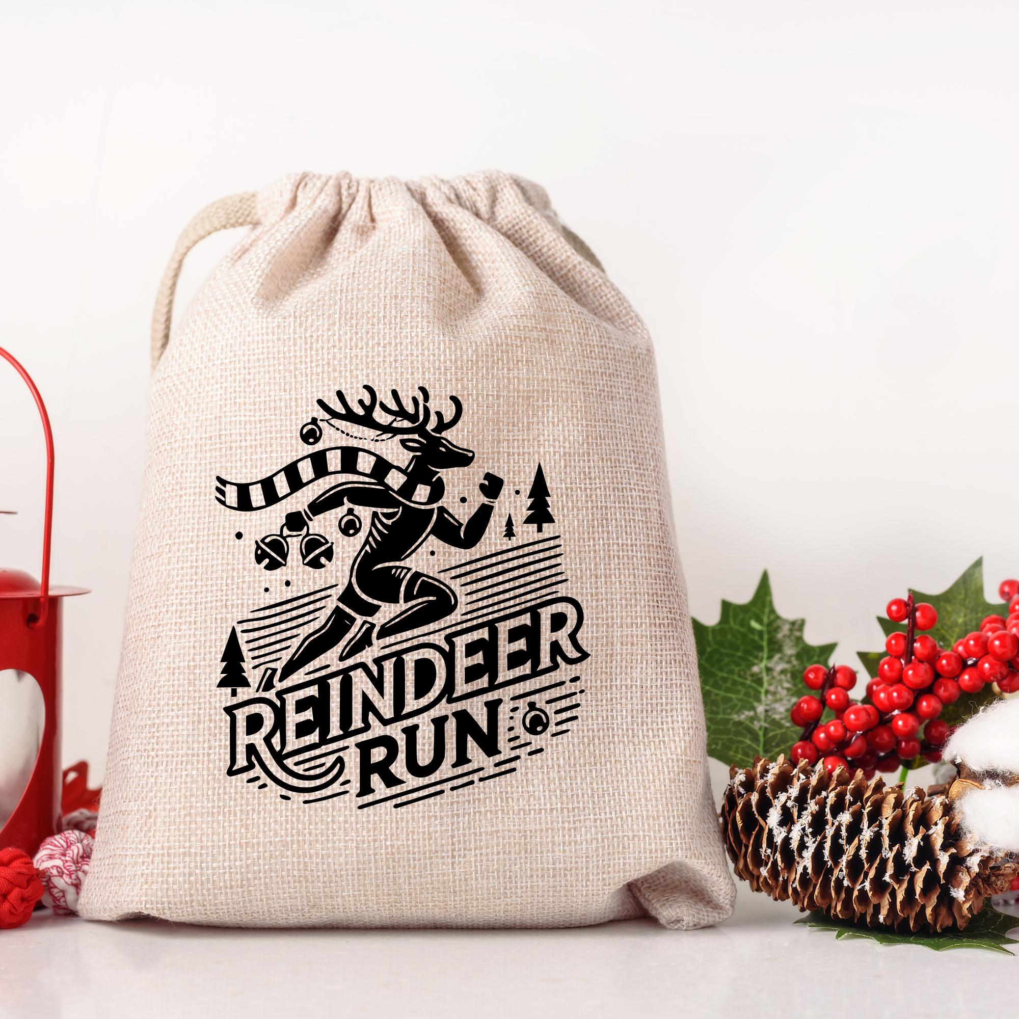 Reindeer Run SVG Png Eps Jpeg | Festive Holiday Running Design ...