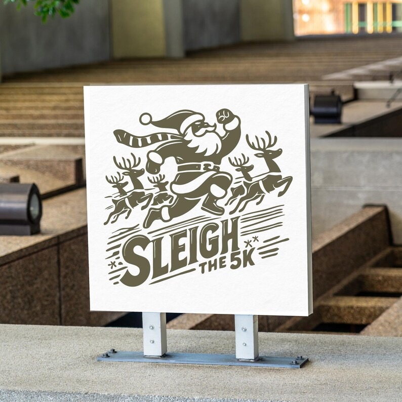 Sleigh the 5K SVG Png Eps Jpeg | Funny Christmas Running Design | Santa ...