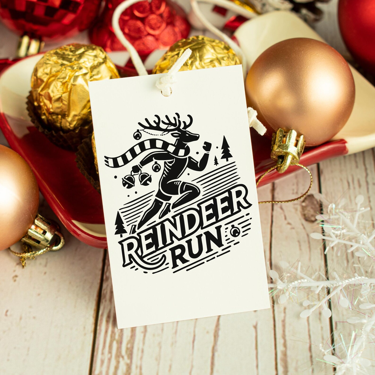 Reindeer Run SVG Png Eps Jpeg | Festive Holiday Running Design ...