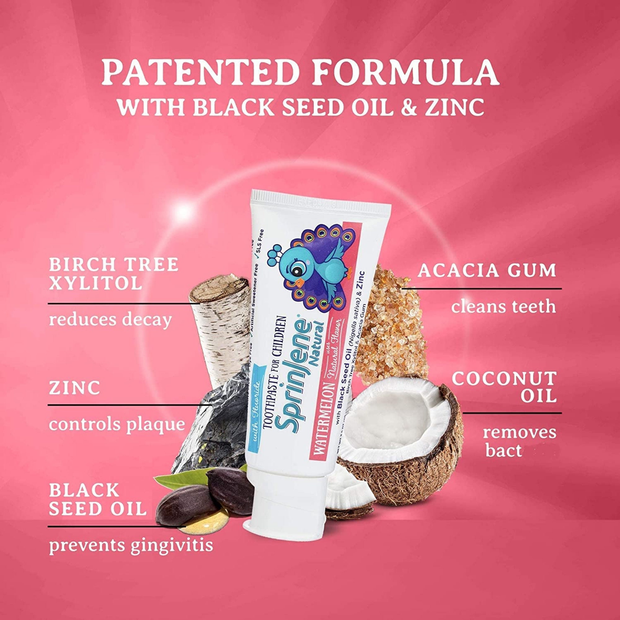 Organic Natural Watermelon Kids Toothpaste With Fluoride, Cavity ...