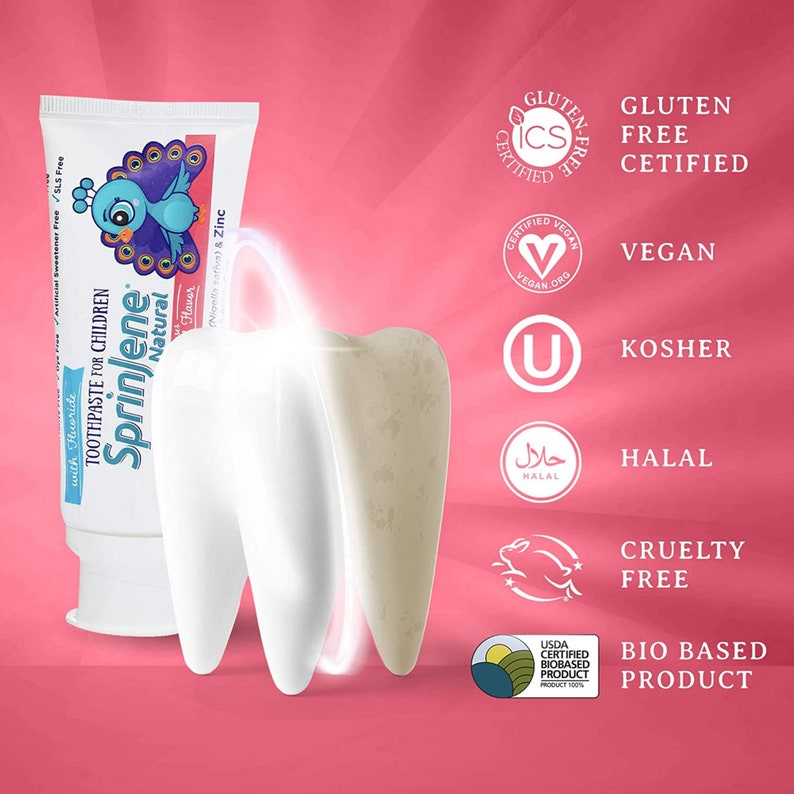 Organic Natural Watermelon Kids Toothpaste With Fluoride, Cavity ...