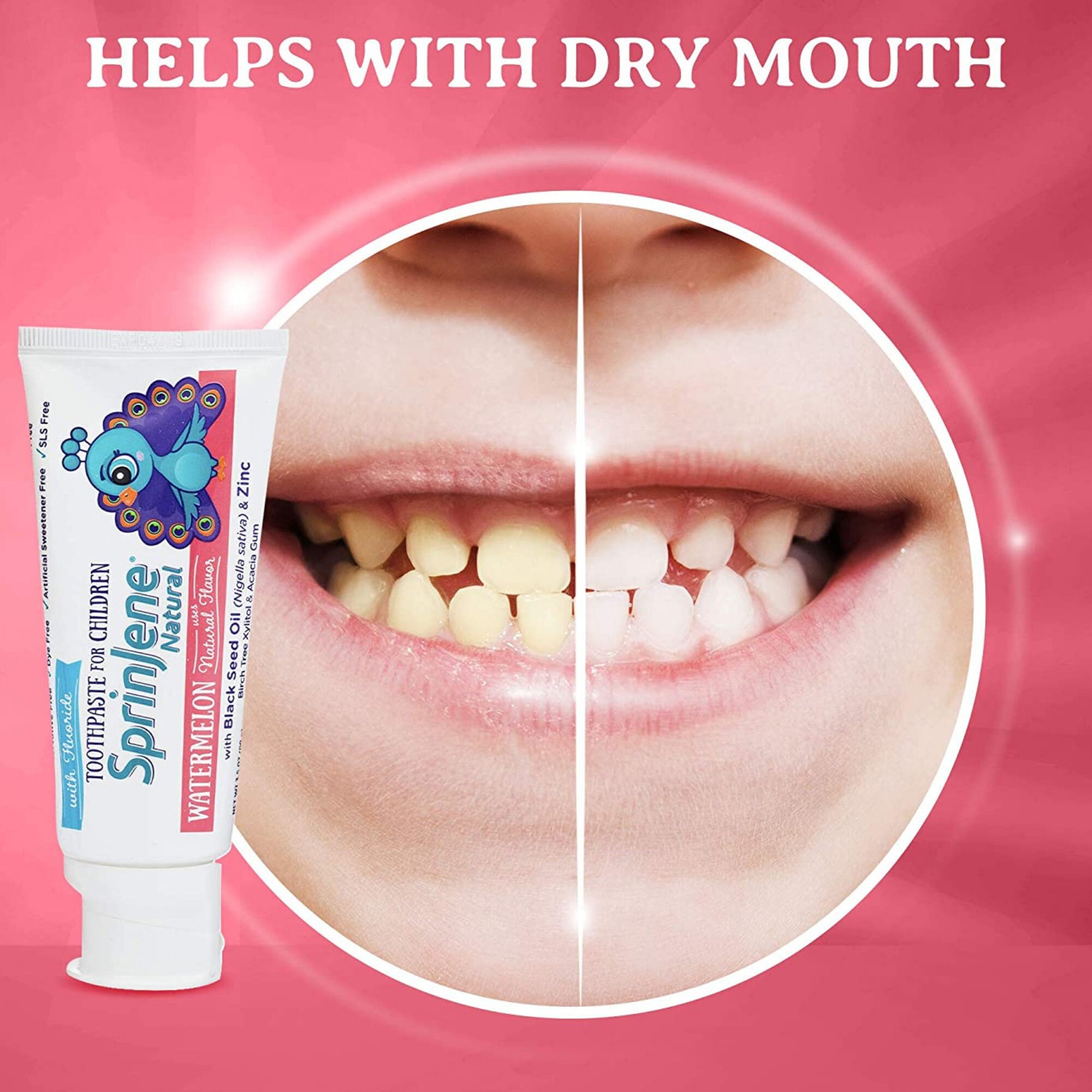 Organic Natural Watermelon Kids Toothpaste With Fluoride, Cavity ...