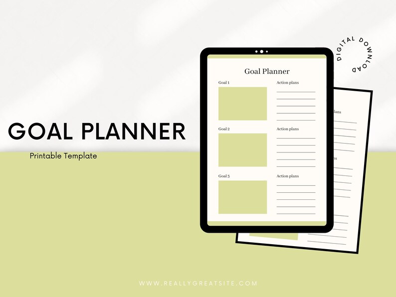 Minimalist Goal Tracker, Goal Planner, Daily Goals. Printable Template ...