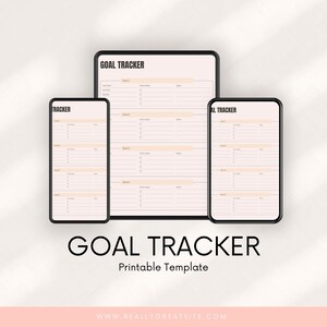 Minimalist Goal Tracker, Goal Planner, Daily Goals. Printable Template ...
