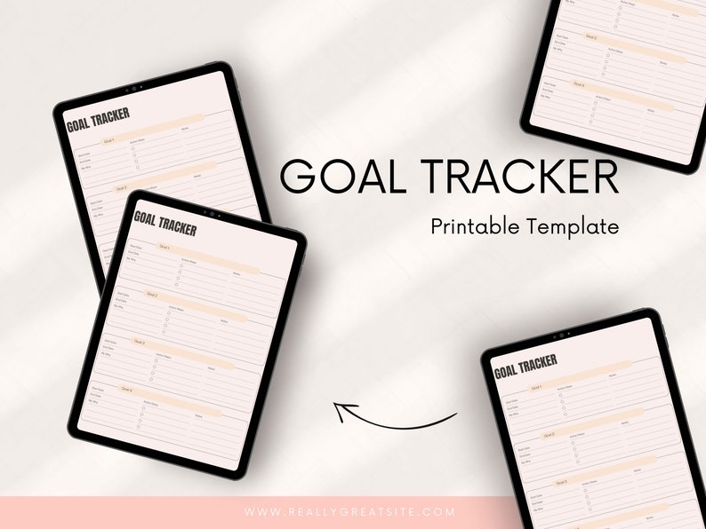 Minimalist Goal Tracker, Goal Planner, Daily Goals. Printable Template ...