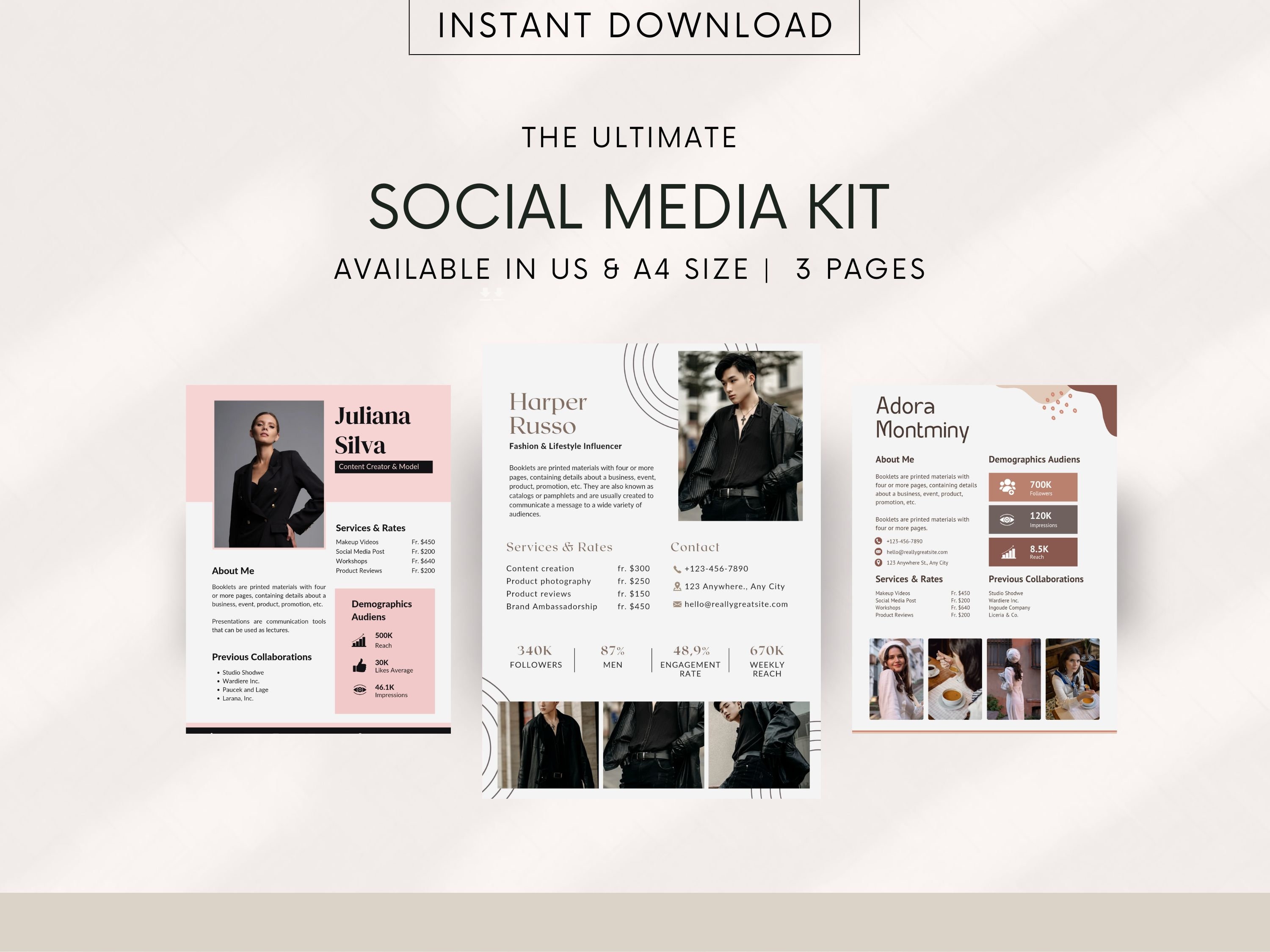 Ultimate Social Media Kit Bundle, Media Kit, Bloggers Media Kit ...