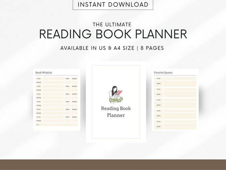 Reading Planner Book Review Reading Log Reading Notes - Etsy