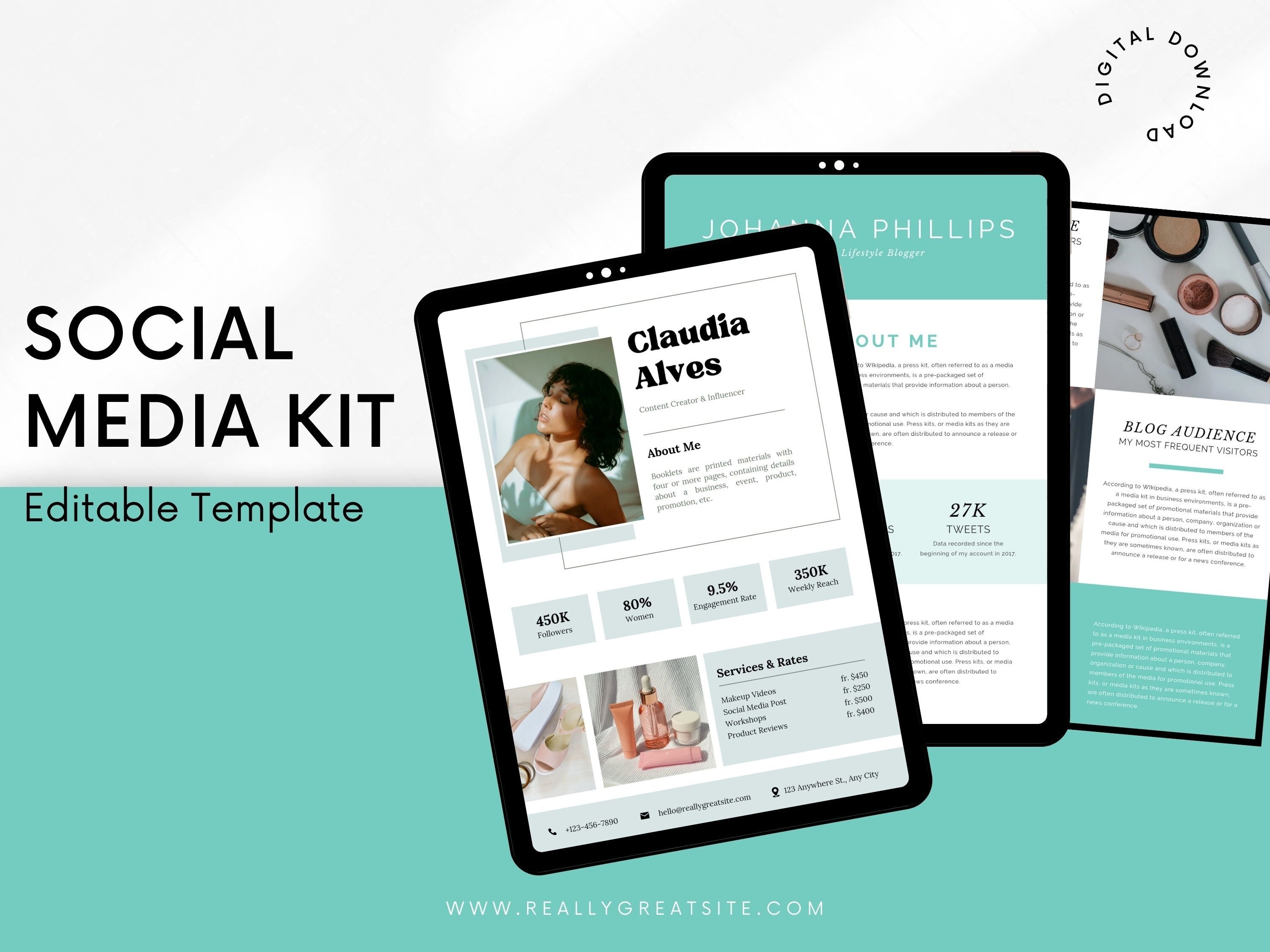 Social Media Kit Bundle, Media Kit, Bloggers Media Kit, Influencer ...