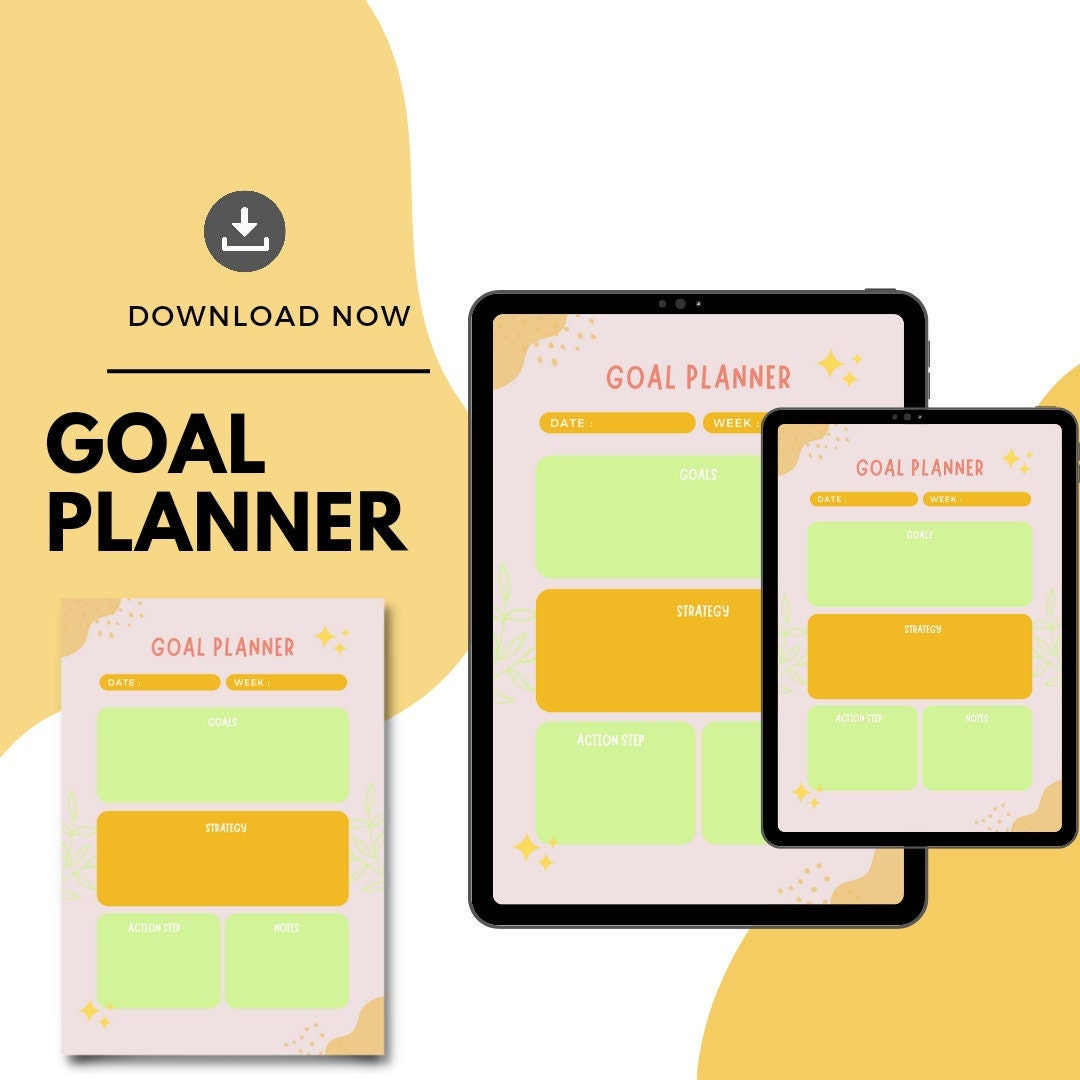 Minimalist Goal Tracker, Goal Planner, Daily Goals. Printable Template ...