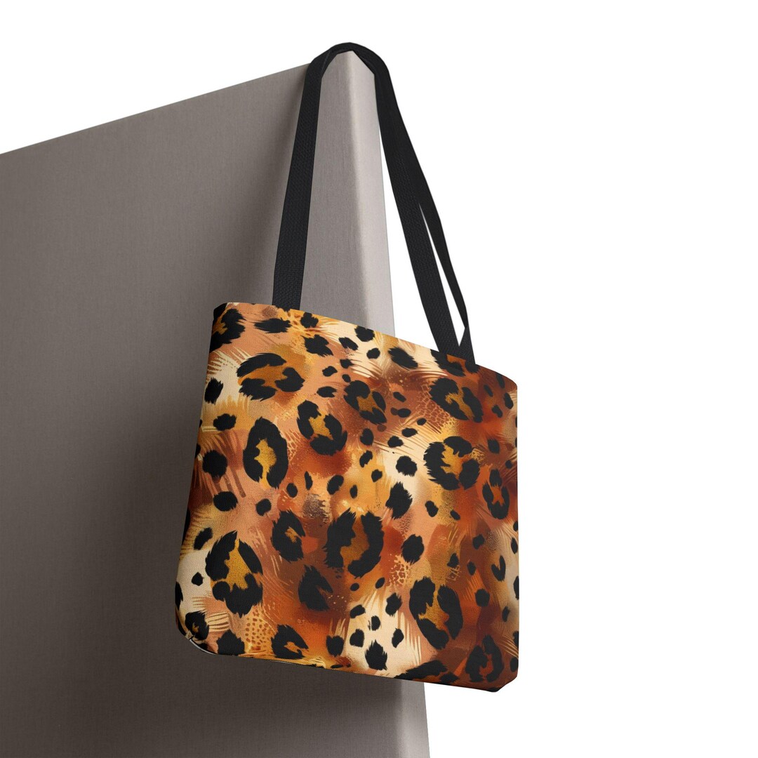 Leopard Print Tote Bag - Stylish Animal Print Shopping Bag, Fashionable ...