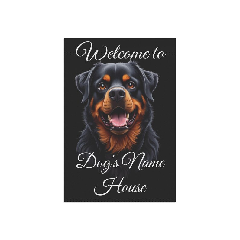 Garden Flag, Rottweiler Banner, Personalized Outdoor Decor, Dog Lover ...