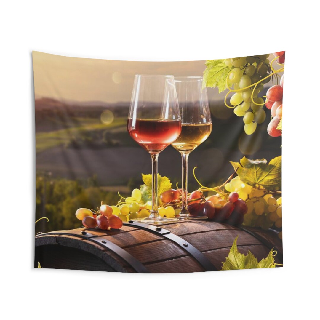 Wine Indoor Tapestry for the Wine Lover, Wine Gift, Wine Scenery ...