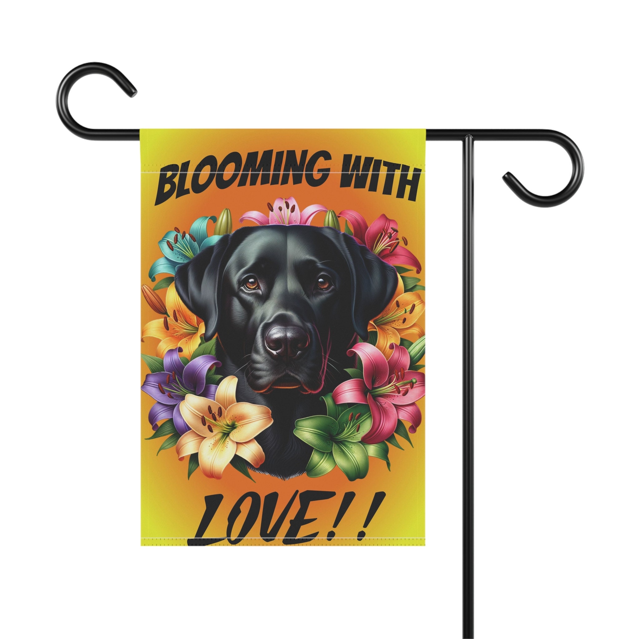 Black Labrador Retriever Garden Flag, Love Design, Outdoor Decor, Dog ...