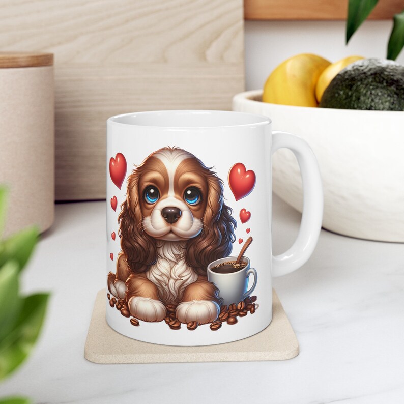 Cocker Spaniel Coffee Lover Ceramic Mug, 11oz, 15oz, Cocker Spaniel Pet ...