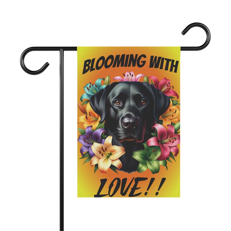 Black Labrador Retriever Garden Flag, Love Design, Outdoor Decor, Dog ...