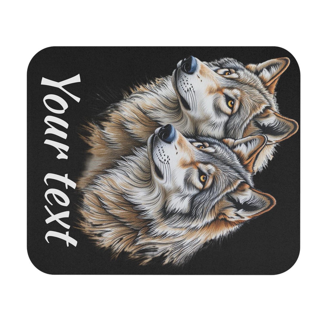 Wolf Mouse Pad, Customizable Wolf Design, Personalized Rectangle ...