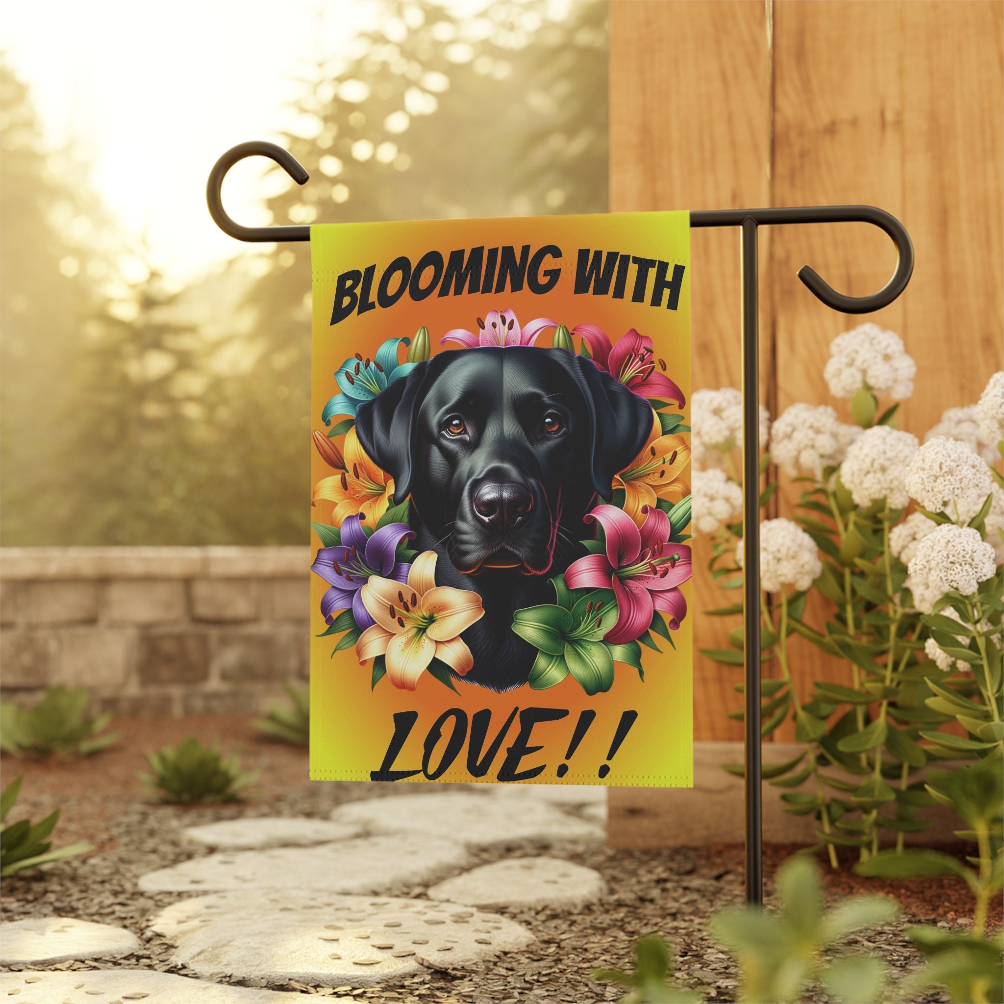 Black Labrador Retriever Garden Flag, Love Design, Outdoor Decor, Dog ...