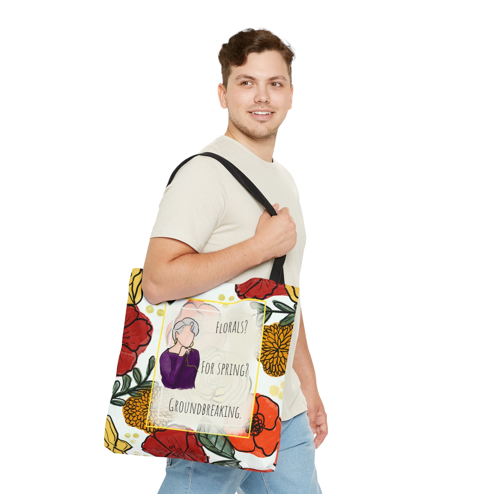 Floral Devil Wears Prada Tote Bag, Floral Tote, Floral Bag, Flower Tote, Flower Bag, Devil Wears ...