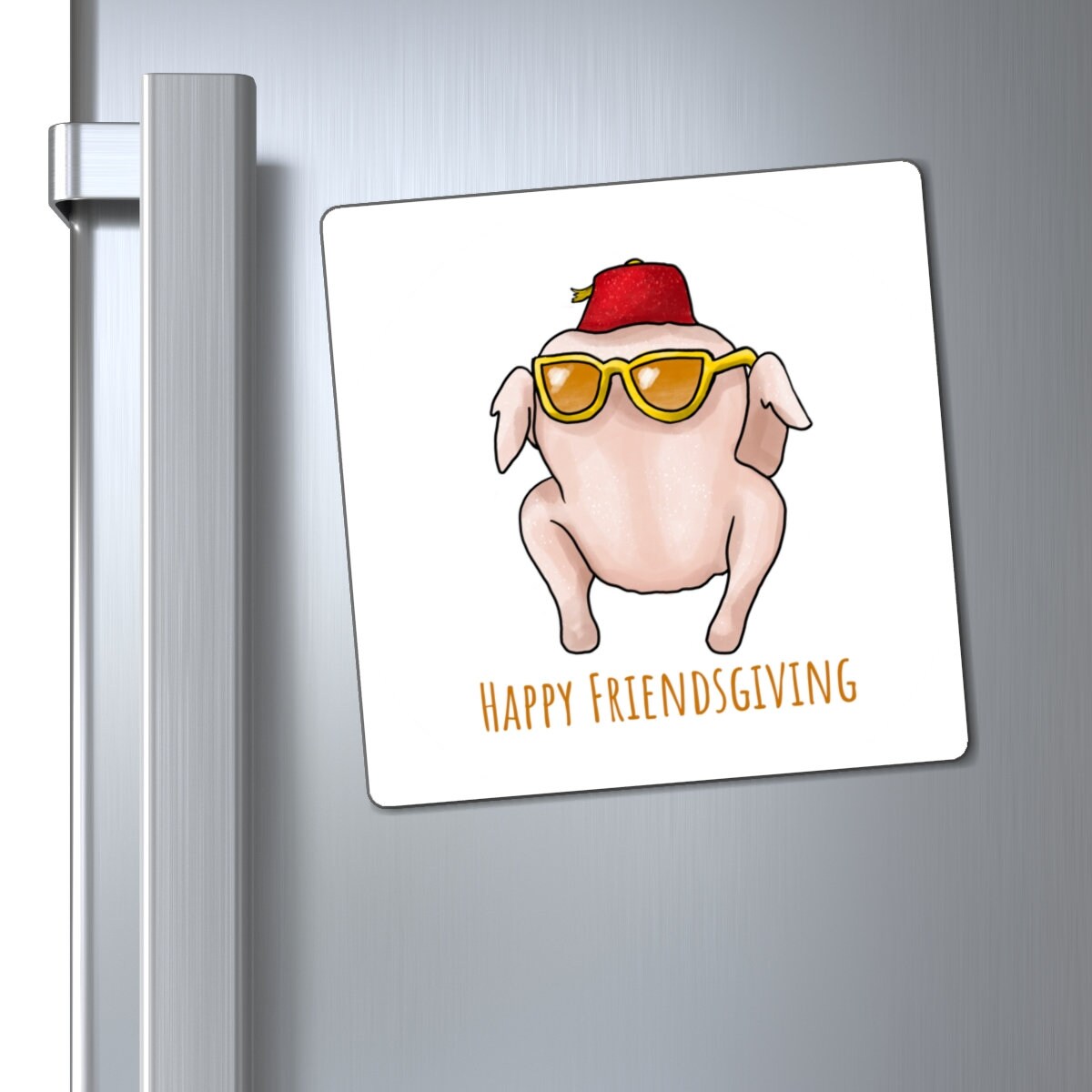 Happy Friendsgiving "friends" Theme Vinyl Magnet, Friends Turkey Head ...