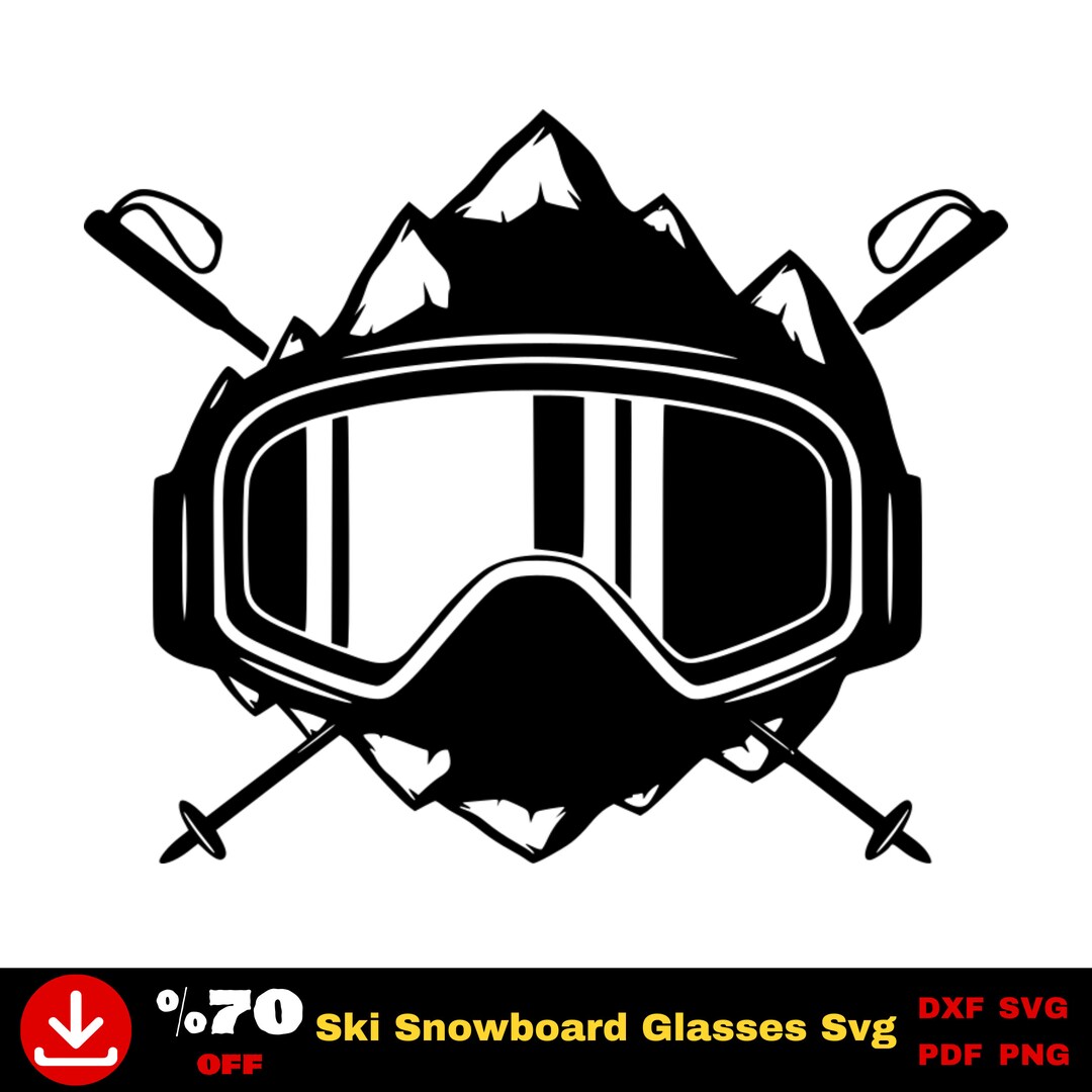 Ski Snowboard Glasses Svg, Ski Snowboard Goggle Svg Cut Files for ...