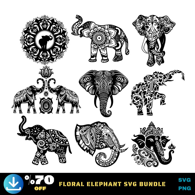 Elephant Svg - Etsy