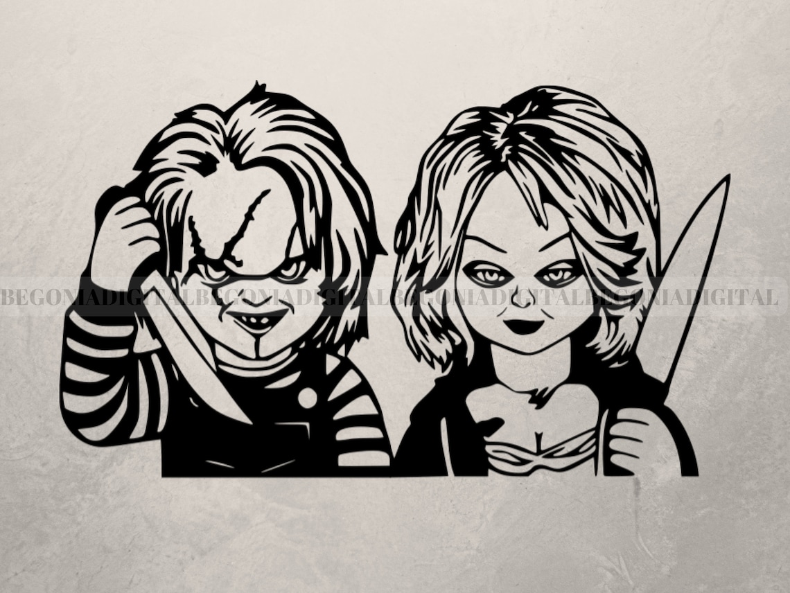 Chucky and Tiffany Svg, Knives Svg Cut Files, Digital Download, Png ...