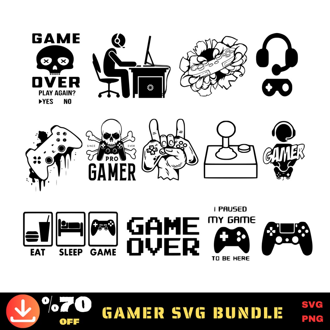 Gamer Svg Bundle, Gamer Svg Cut Files for Cricut, Video Game Svg ...