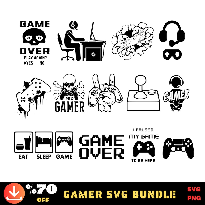 Gamer Svg Bundle, Gamer Svg Cut Files for Cricut, Video Game Svg ...