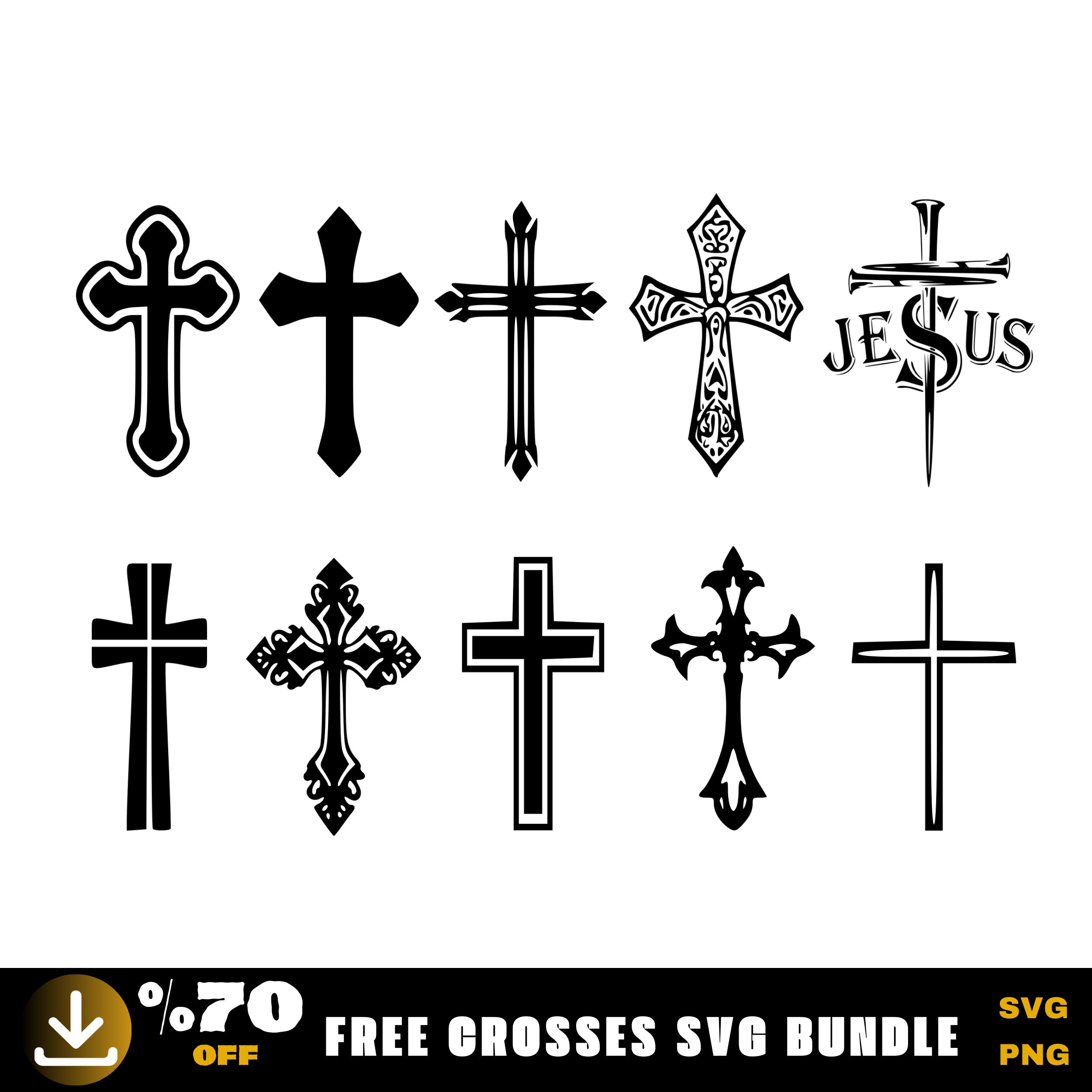 Free Crosses Svg Bundle, Christian Cross Svg Cut Files for Cricut ...