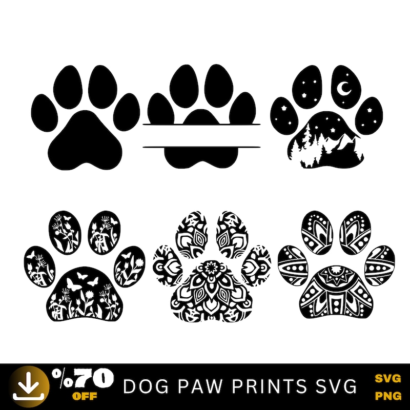 Paw Print Svg - Etsy