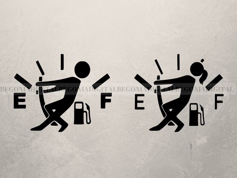 Gas Tank Needle Boy and Girl Car Decal Svg,stick Figure Fighting Empty ...