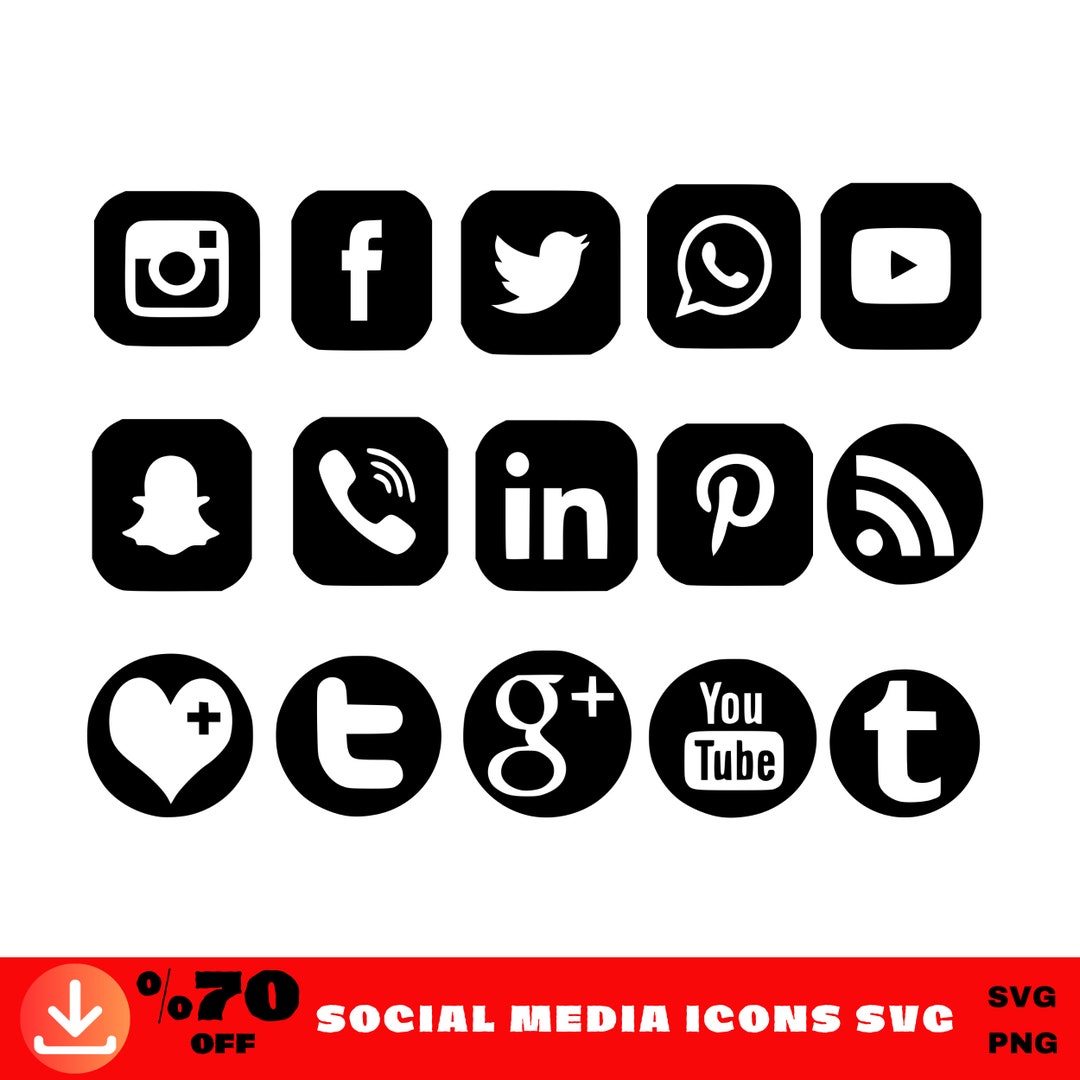 Social Media Icons Svg Bundle,social Network Icons Svg Cut Files for ...