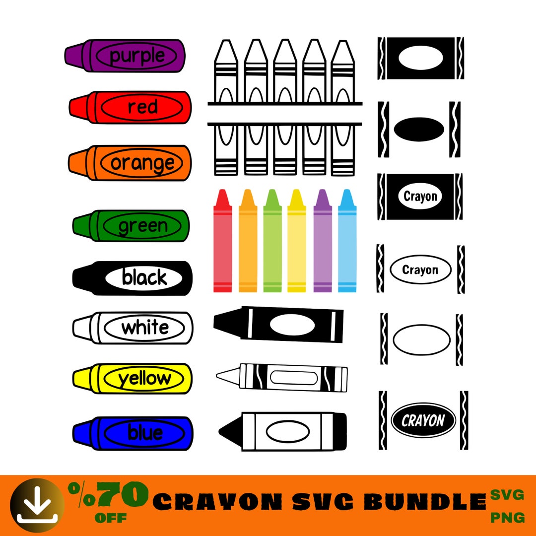 Crayon Svg Bundle, Crayon Split Monogram Svg, Crayon Wrapper Svg Cut ...