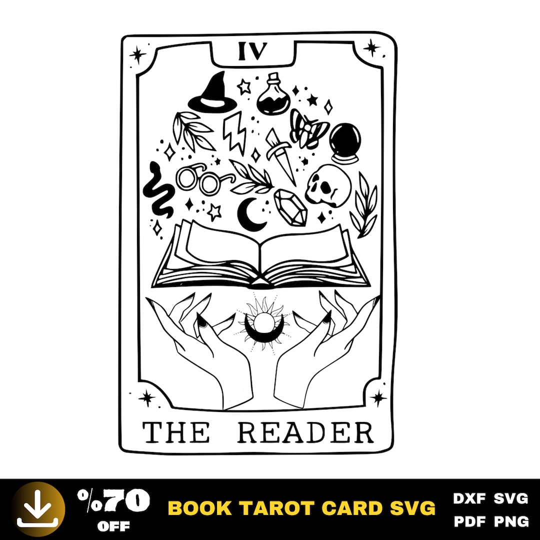Book Tarot Card Svg | Book Lover Svg | the Reader Tarot Card Svg Cut ...